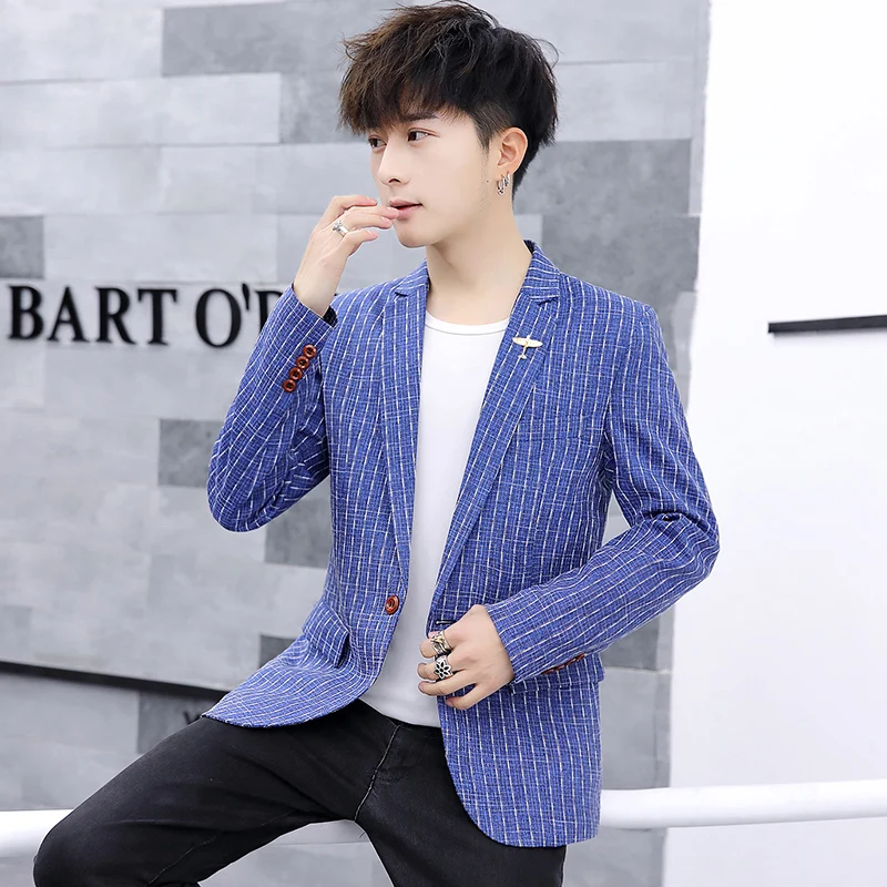 МОЛОДЕЖНЫЙ мужской костюм куртка Тонкий дизайн модная деловая ...