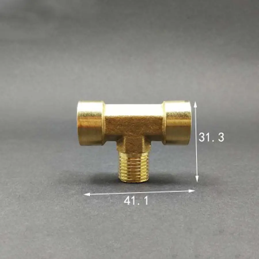 DN8 1/4" BSP Female Male Female Brass Splitter Tee 3 Way Pipe Fitting ...