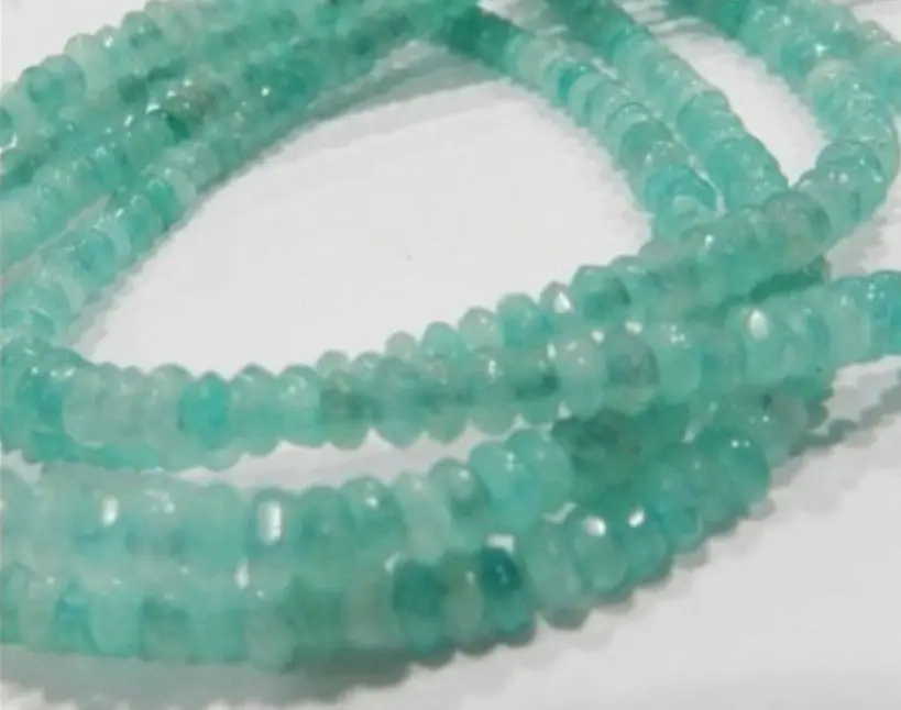 Charming 2x4mm Brazilian Blue Color Gem Abacus Chalcedony Loose Beads ...