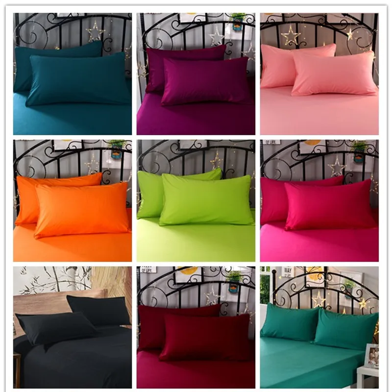 One Pair of Solid Color Pillowcases (16 colors) - Bedding Sets Collection