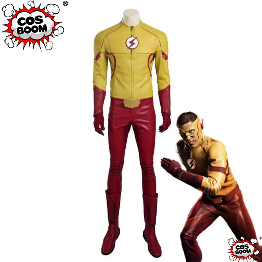COSBOOM The Flash Season 3 Wally West Kid Flash Costume Adult Men's ...