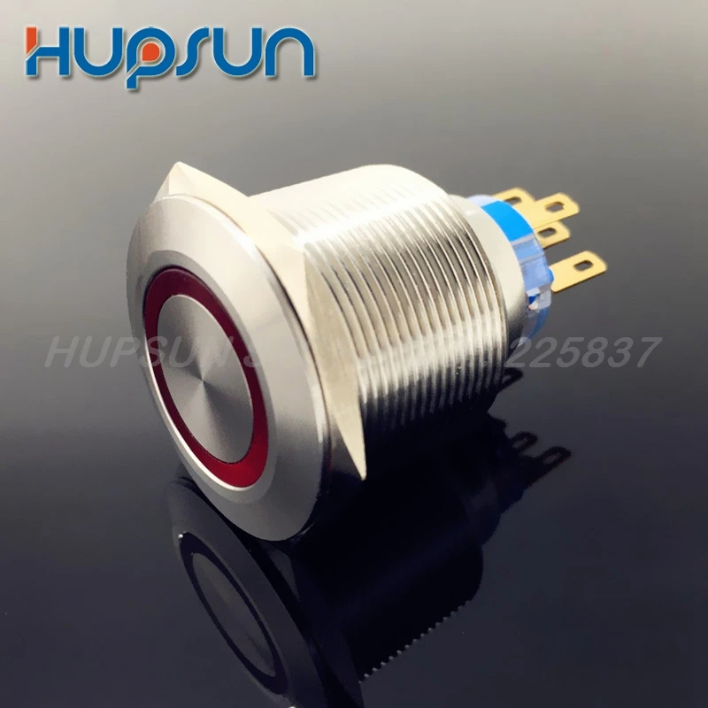 2pc waterproof 5v 12v 220v 25mm stainless steel white red led latching ...