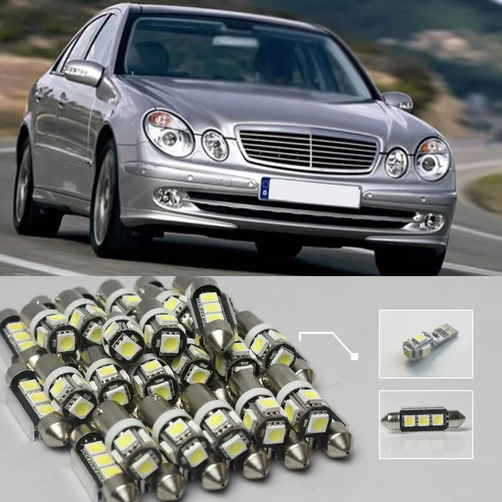 16Pcs LED White Canbus Error Free Interior Lamp Bulb Kit For Mercedes ...