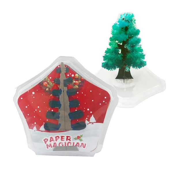 2pcs/lot 2019 10x5cm Green Artificial Magic Growing Paper Tree Magical ...