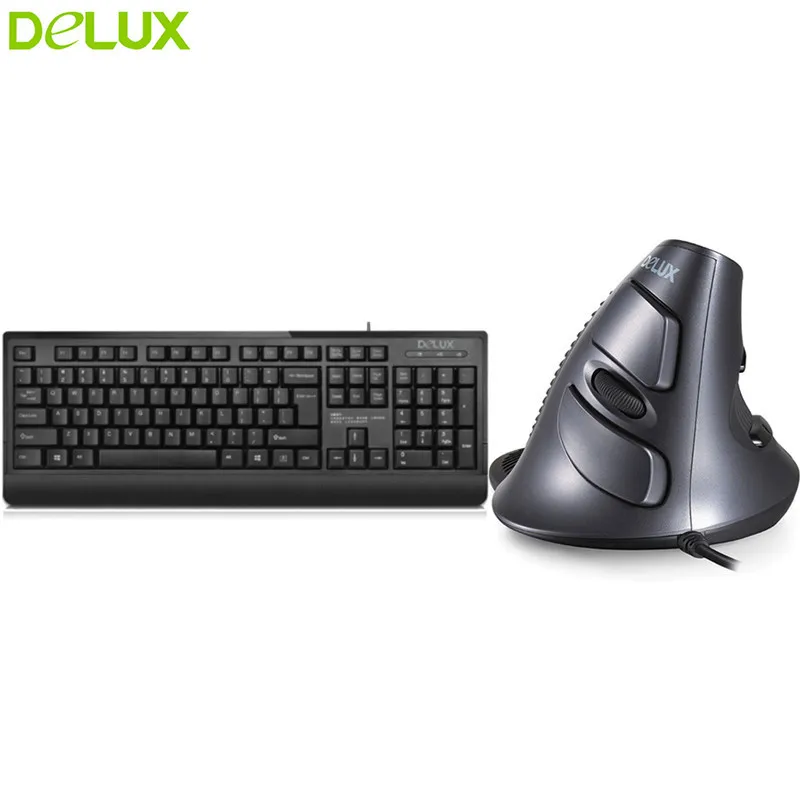 Delux Vertical Mouse Keyboard Combo Wired Upright Mouse K6010U+M618 ...