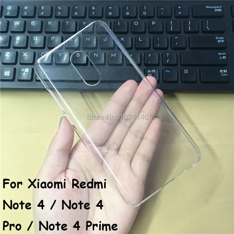 Funda trasera de cristal transparente para Xiaomi Redmi Note 4, carcasa ...