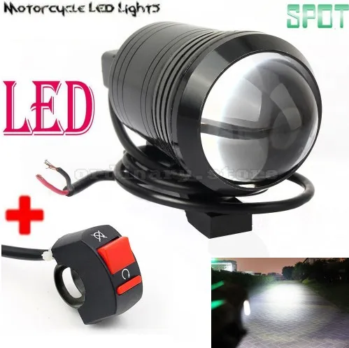 Универсальный 12 Вт U1 рыбий глаз светодио дный мотоциклетные свет фар ...
