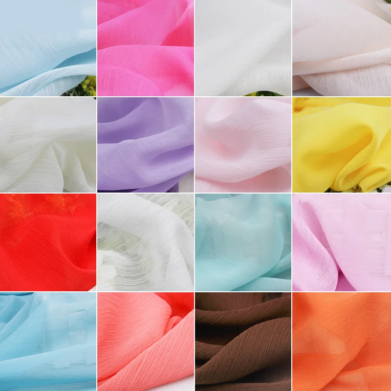 crepe chiffon 75D chiffon fabric soft breathable crinkle chiffon DIY ...