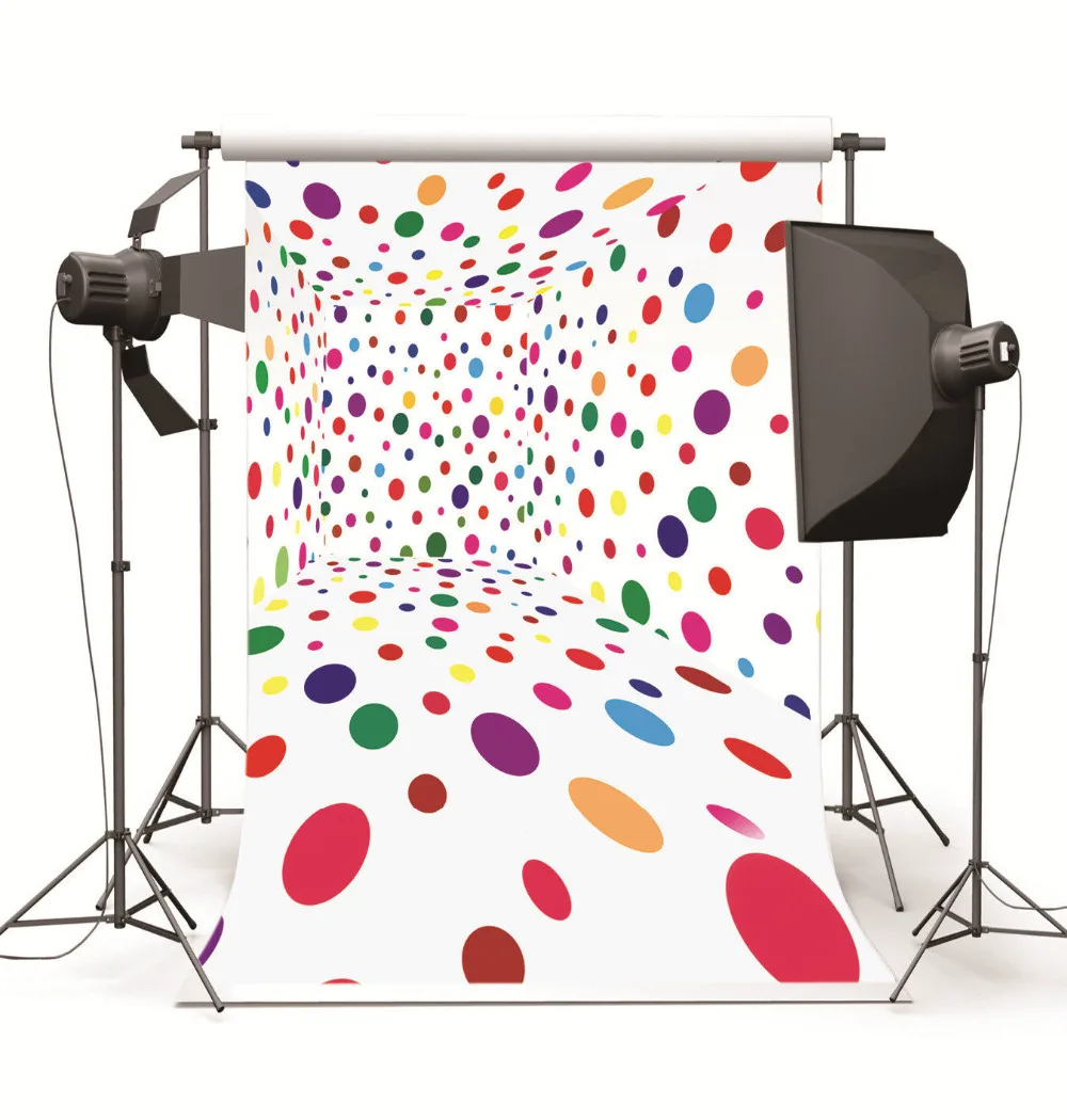 Fond Studio Photography Backdrops Prop Indoor White Colored Dots Vinyl ...