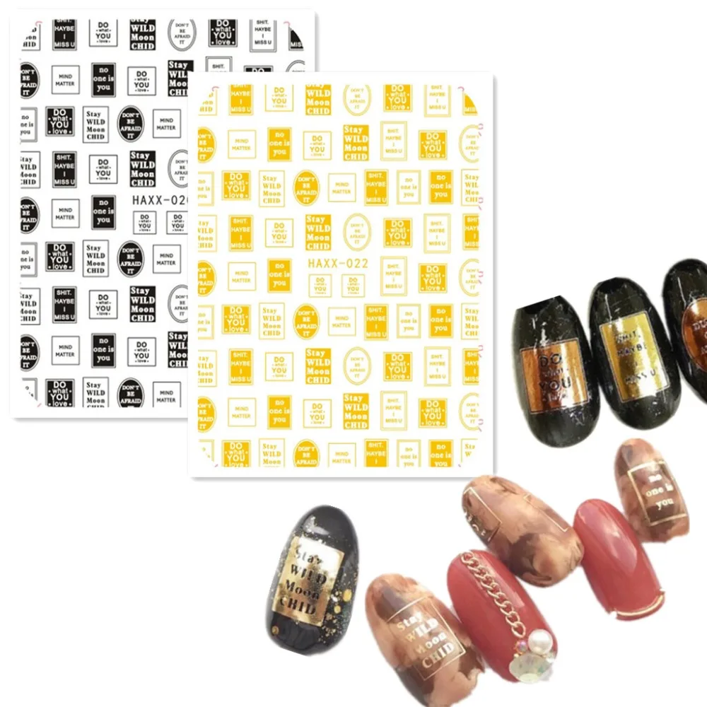 Pegatina 3d para uñas, calcomanías de uñas con diseño de lable 022 ...