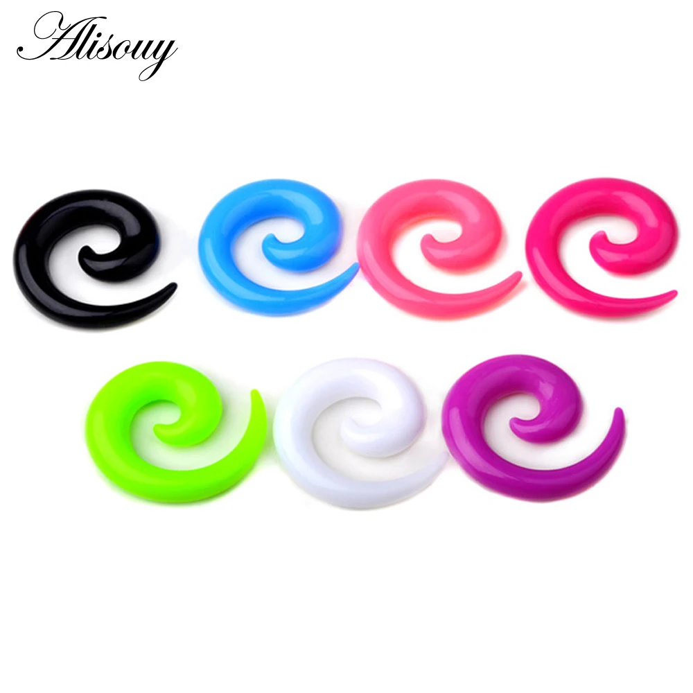 Alisouy-2pcs-Green-Acrylic-Spiral-Ear-Gauges-Ear-Tapers-Stretching ...