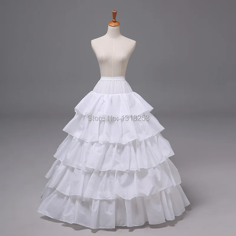 4 Hoops Wedding Dress Crinoline Bridal Petticoat Women Underskirt White ...