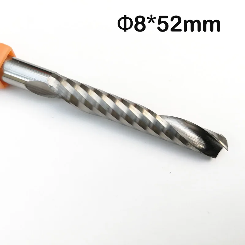 8mm SHK 52mm CEL Carbide CNC Router Bits one Flutes Spiral End Mills ...