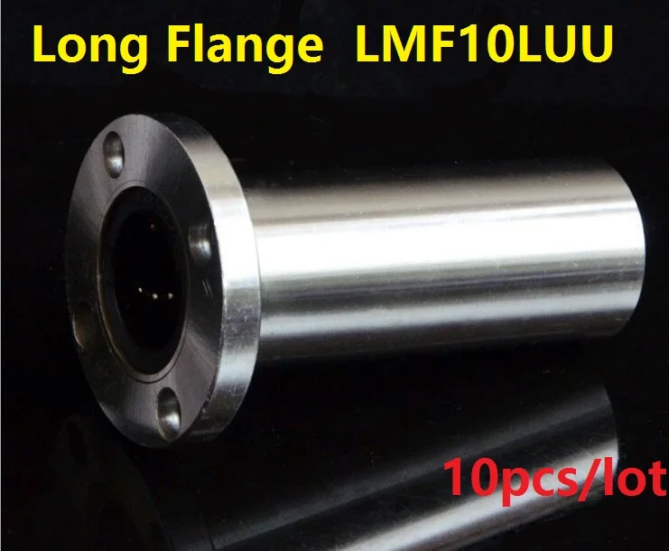 10 개/몫 LMF10LUU 10mm 10*19*55mm 긴 유형 원형 플랜지 선형 볼 모션 베어링 부싱 CNC ...