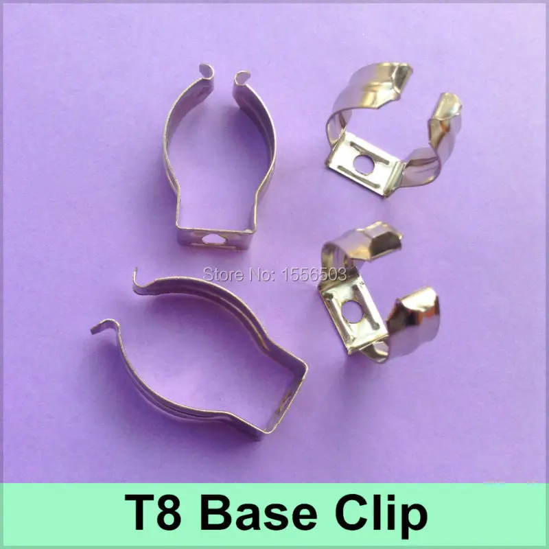 100X-Tube-Light-T8-Clip-For-Fluorescent-lamp-T8-Base-Metal-Wedge-Clips ...