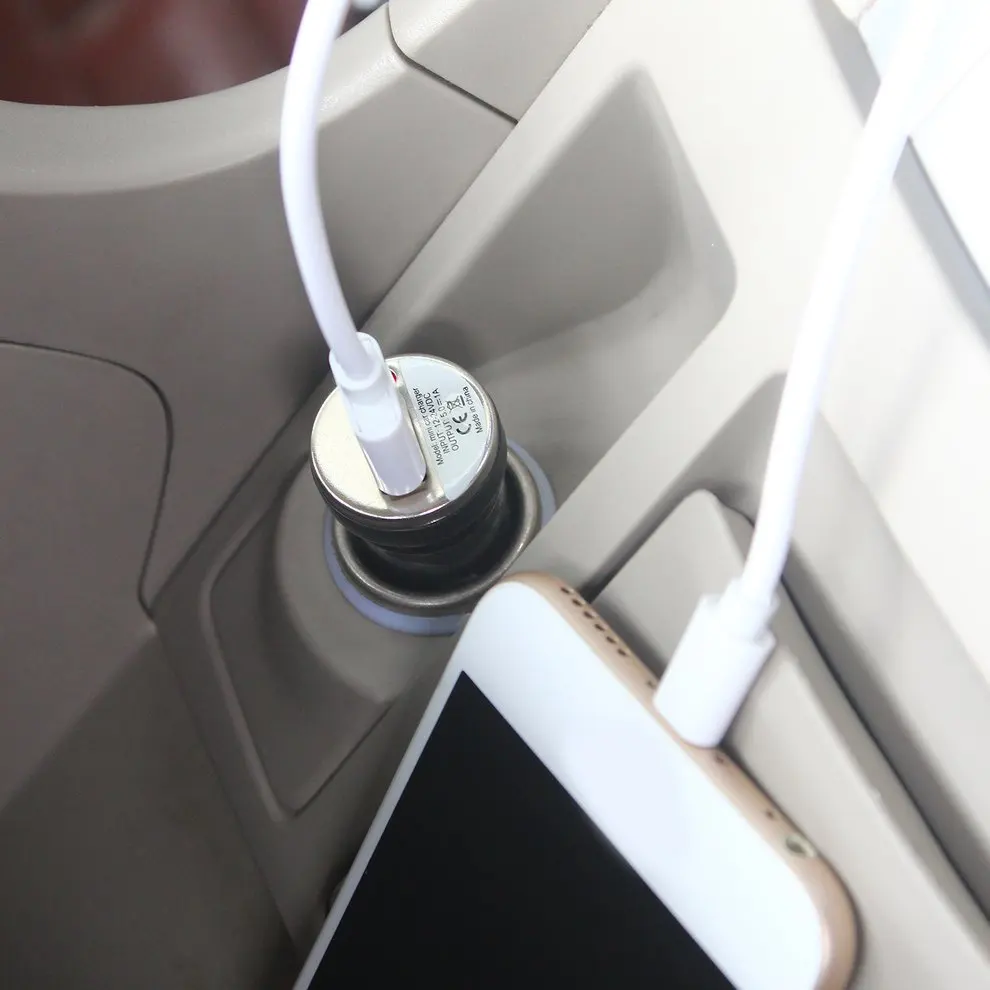 2 Pcs Charge Accessories Black USB Car Charger Power Adapter for Apple ...