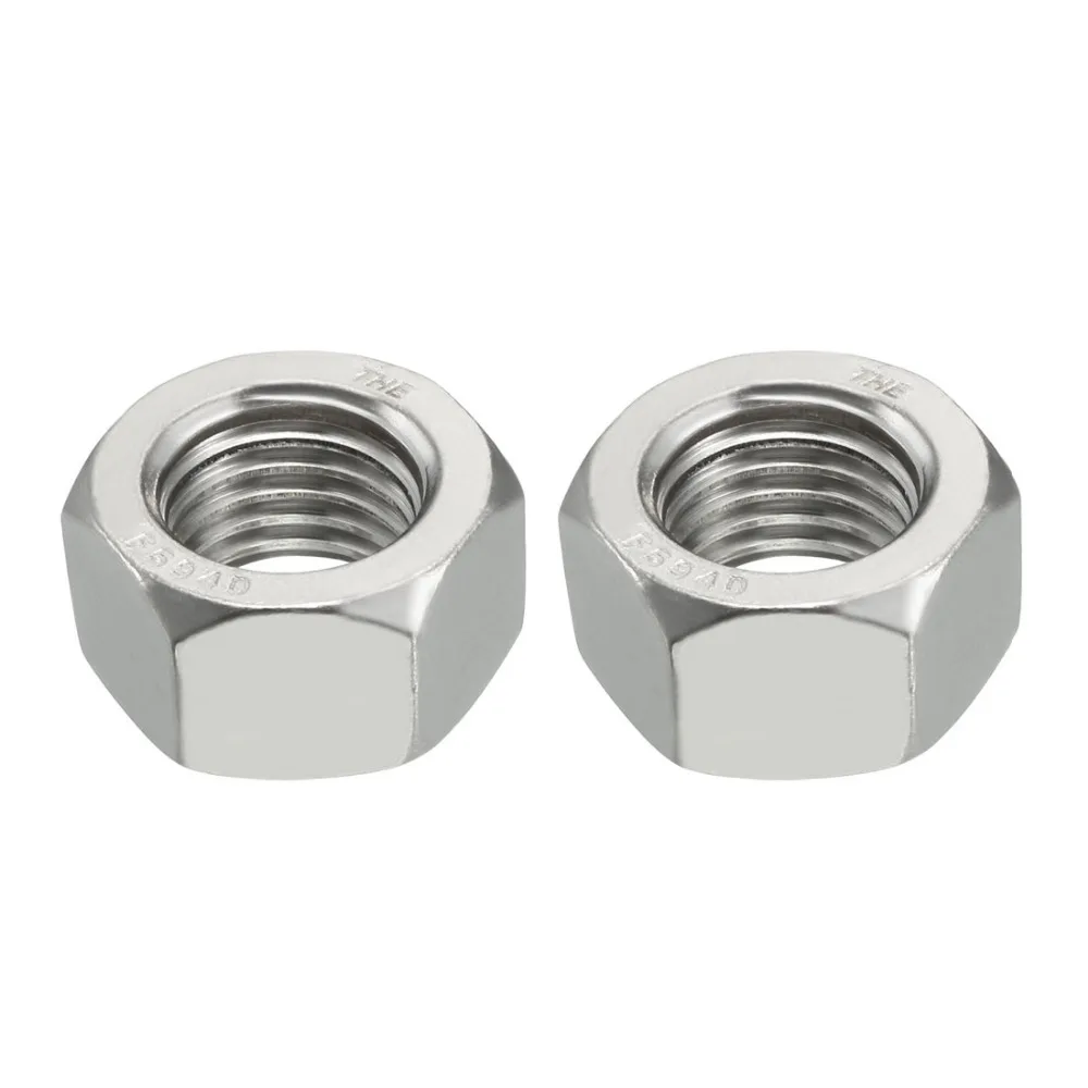 Uxcell 2Pcs 1 8 Nuts Hexagon Hex Nut Silver Tone Female Threaded Inside ...