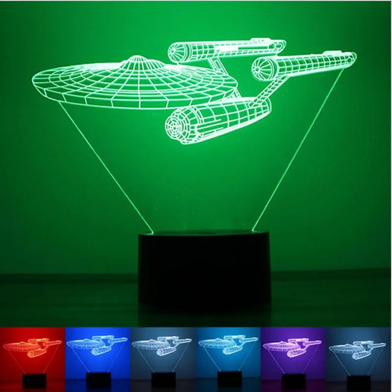 3D Star Wars Spacecraft LED Night Light 7 Colors Acrylic Sleeping ...