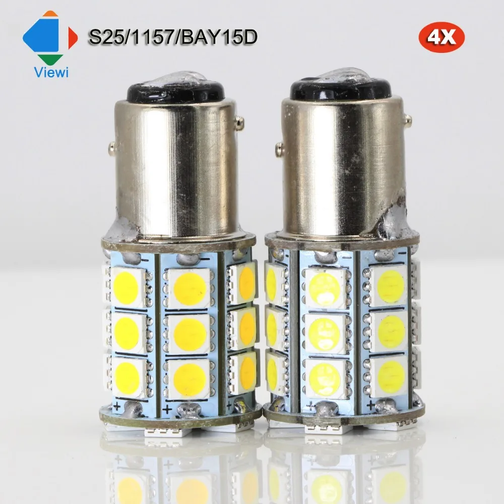 Viewi 4X S25 bay15d 1157 led bulb car turn lights Dc 12v 24V Auto Tail ...