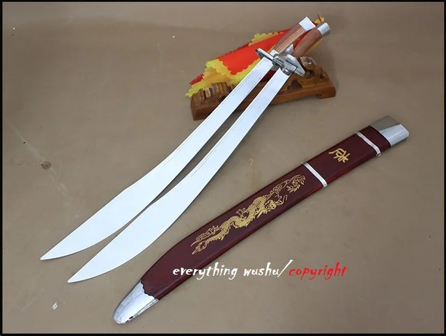 Martial Arts Tai Chi Double Broad Swords Double Swords Wushu Training ...