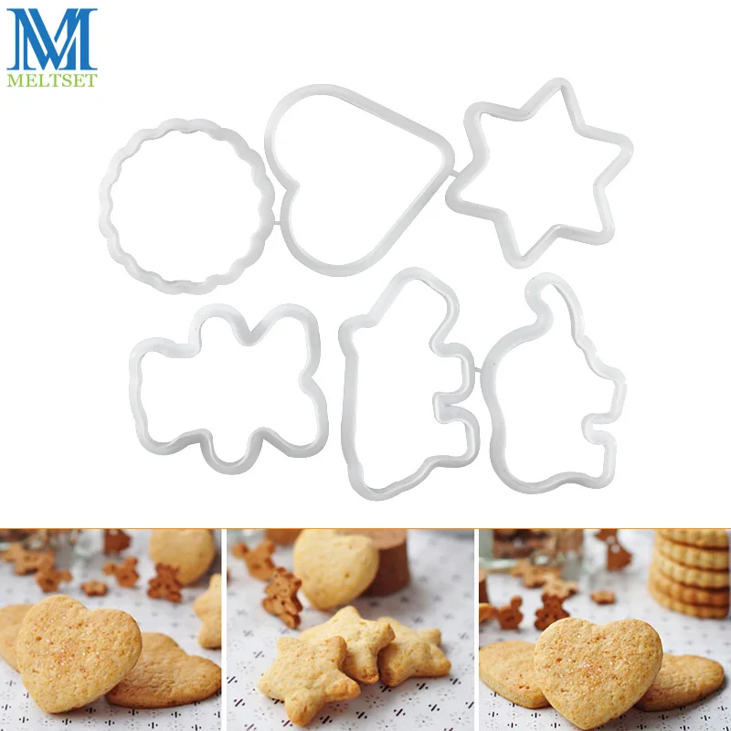 6pcs/Set Food Safe Plastic Cookie Cutter Set Children Fondant Cutter ...