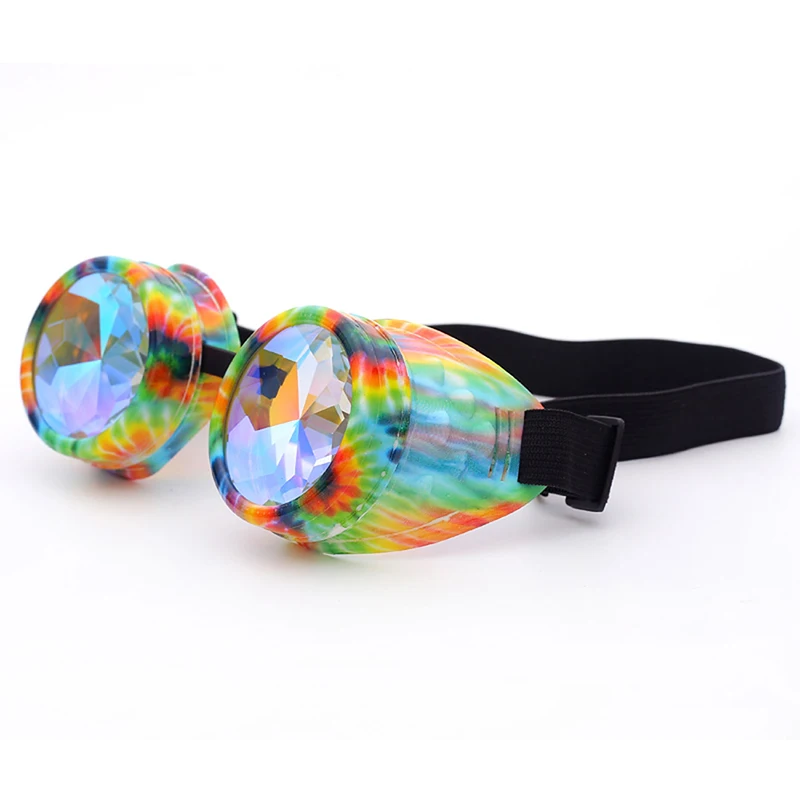 Kaleidoscope Rainbow Crystal Lenses Steampunk Goggles Glasses Welding ...