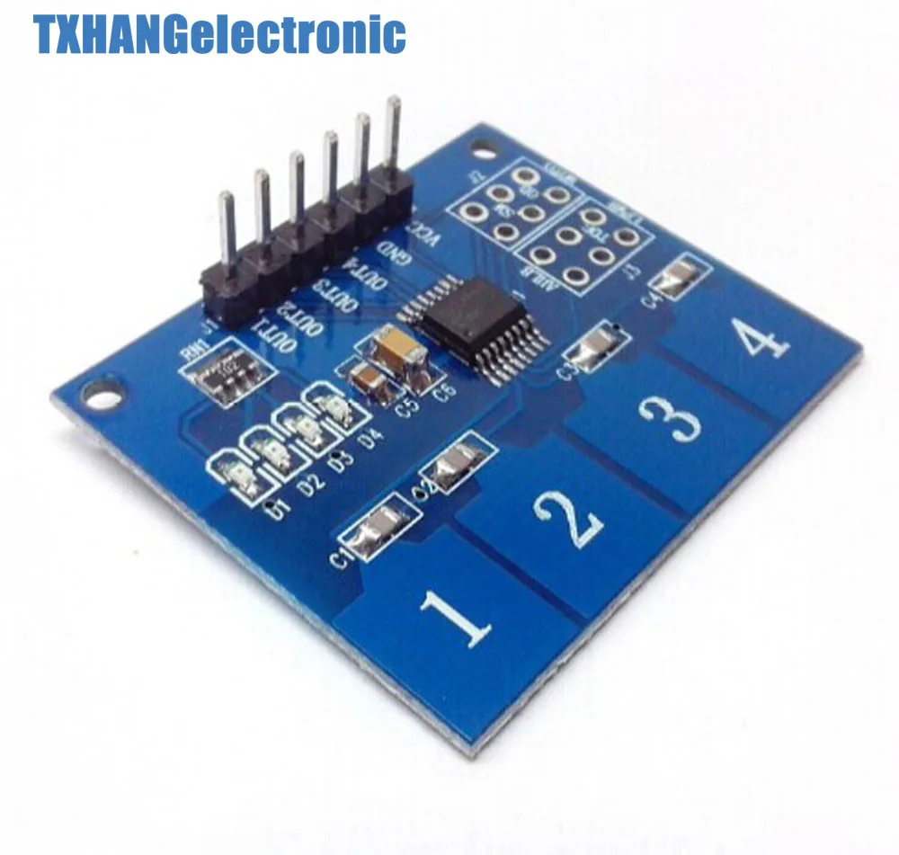 1pcs TTP224 4 Channel Digital Touch Sensor Module Capacitive Touch ...