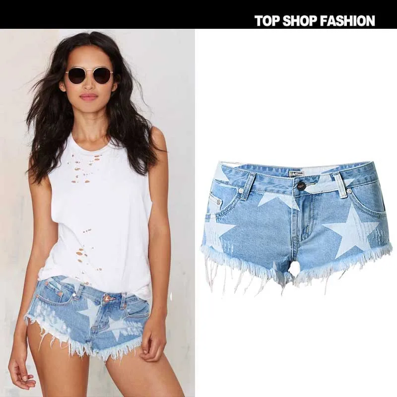 women jeans shorts summer denim thong plus size sexy shorts distressed ...