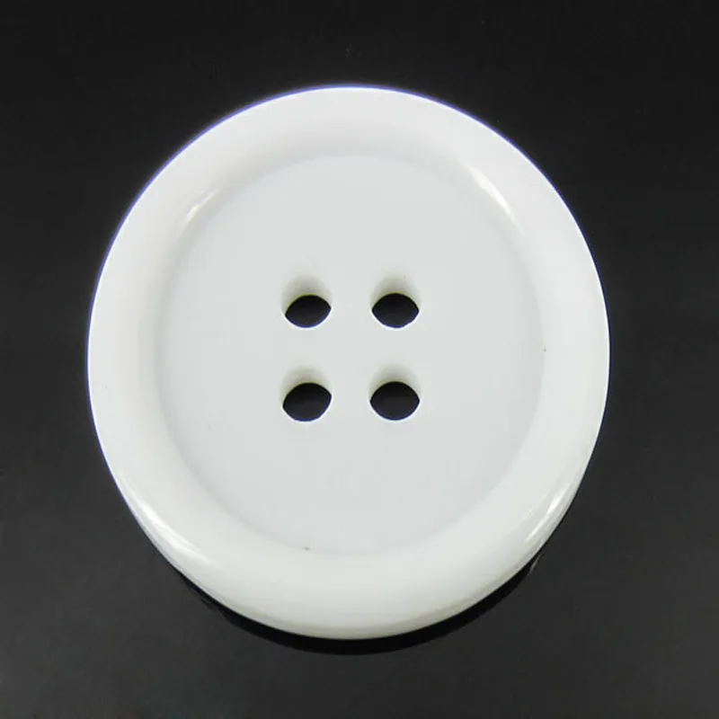 30pcs 1" White Resin Buttons Round Big Buttons Fit Sewing Craft ...