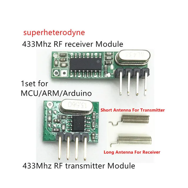 1 set RF module 433 Mhz superheterodyne receiver and transmitter kit ...