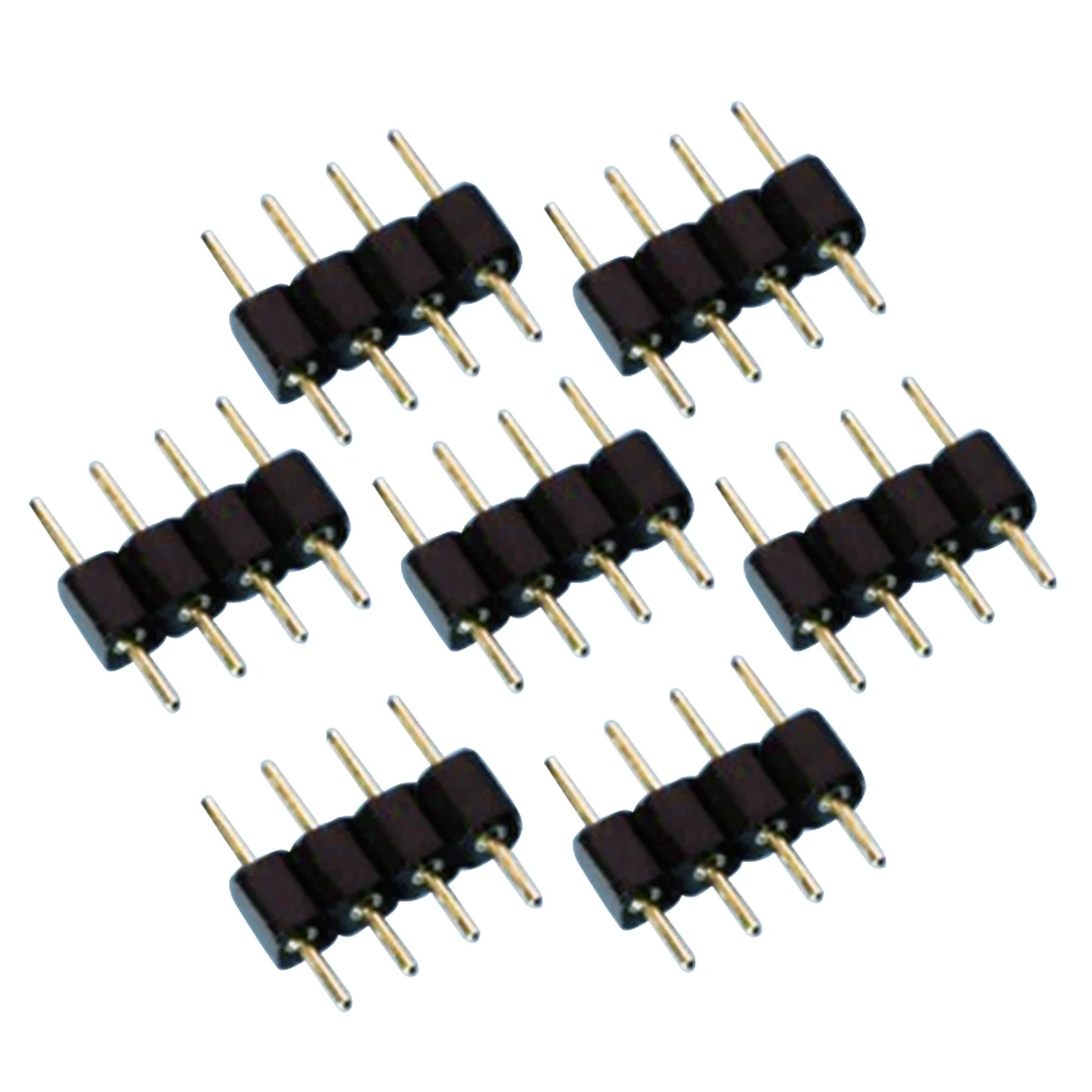 10pcs 4 Pin Needle Male Type RGB Connector Double 4pin For 3528 5050 ...