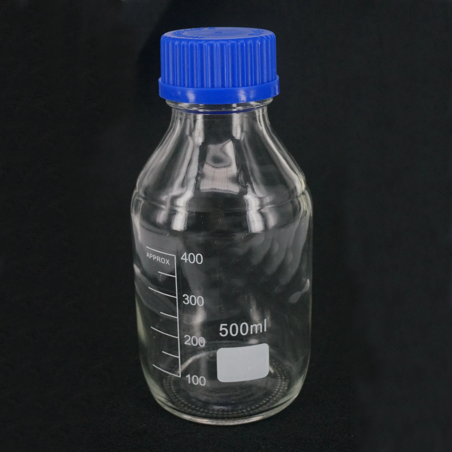500ml Graduated Round Glass Reagent Bottle Blue Screw Cap Screw On Cover Graduation Sample Vials