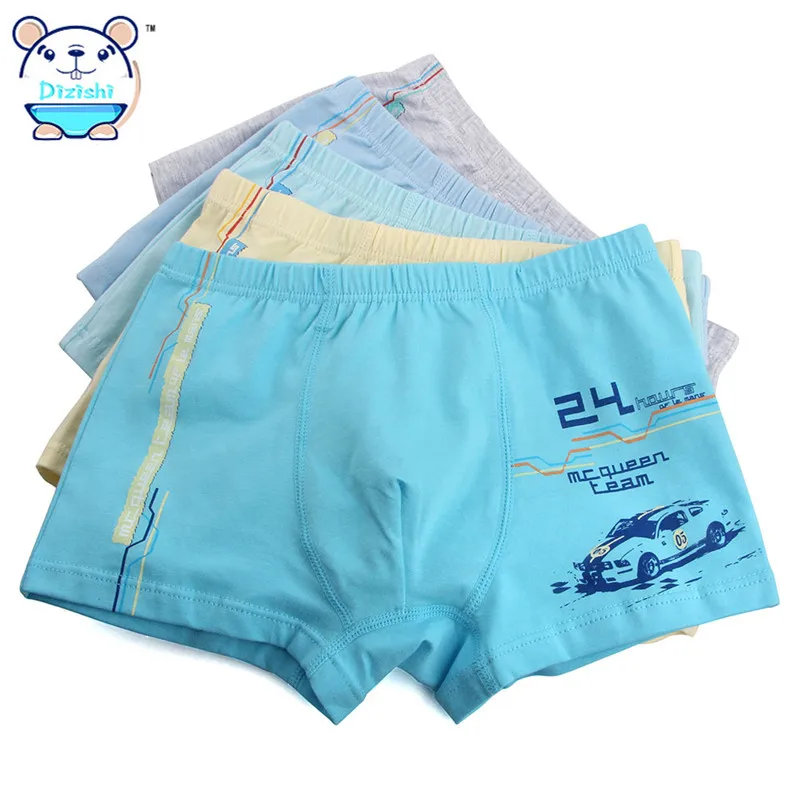 4 Pcs Students Boys Underwear Cartoon Children's Shorts Panties for Big ...