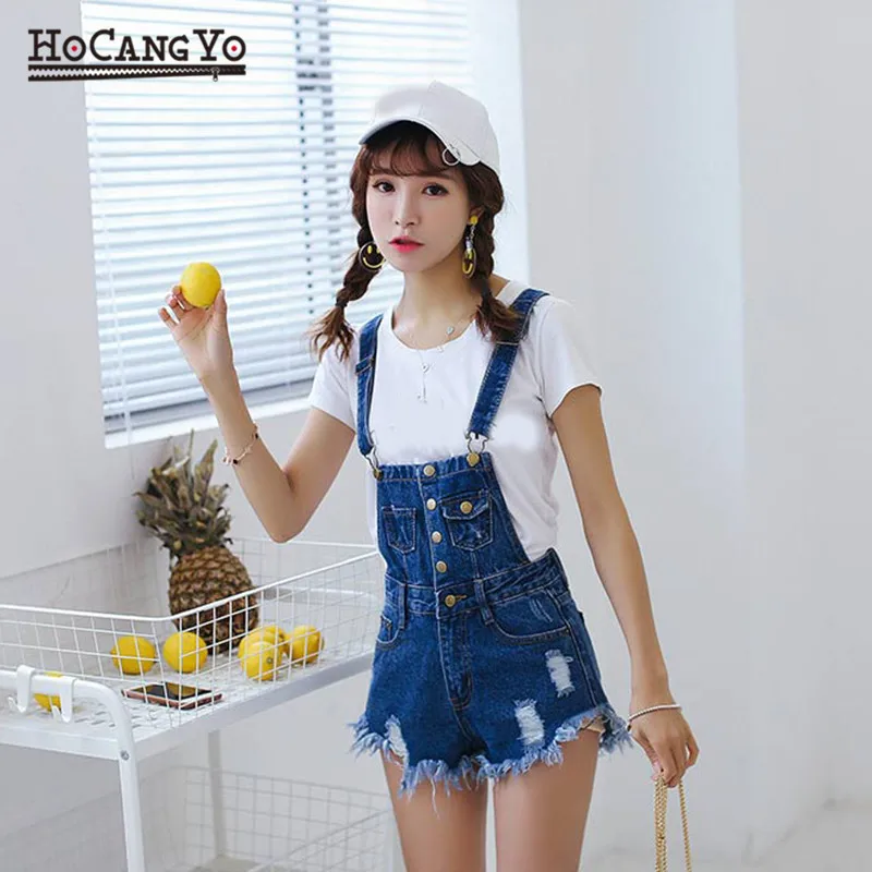 New Jumpsuit Women Playsuits Denim Overalls For Womens Rompers Shorts