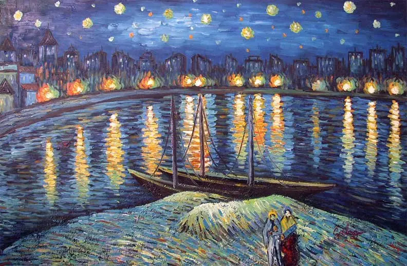 Starlight Over The Rhone Van Gogh Repro Lg Oil Painting - Painting ...