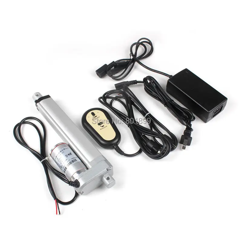 1500N Actuador Lineal eléctrico 12 v 100mm Stroke DC Motor Lineal Carril de Guía con Kit de ...