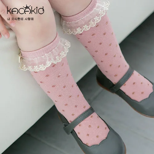 KACAKID Baby Girl Stockings Sweet Lace Pink and White Children Baby ...