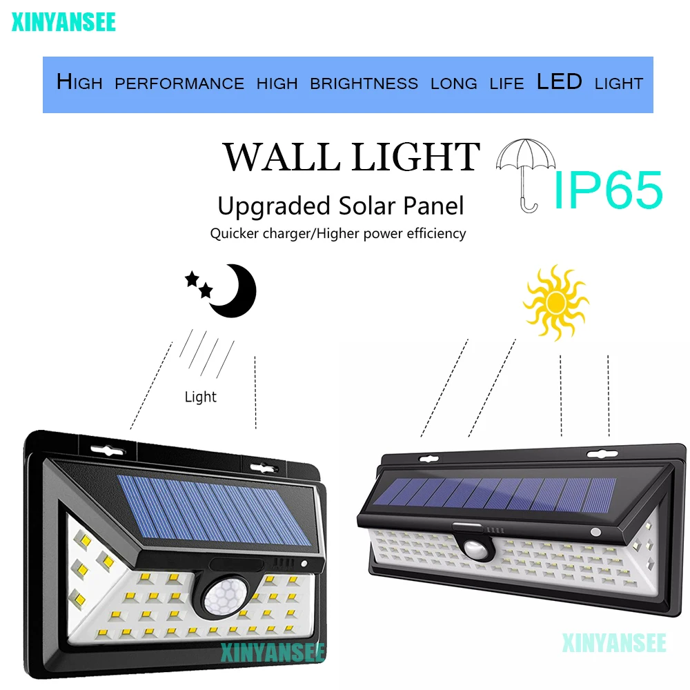 Waterproof 34/54/66/90 LED white light / Solar Power Light Outdoor ...