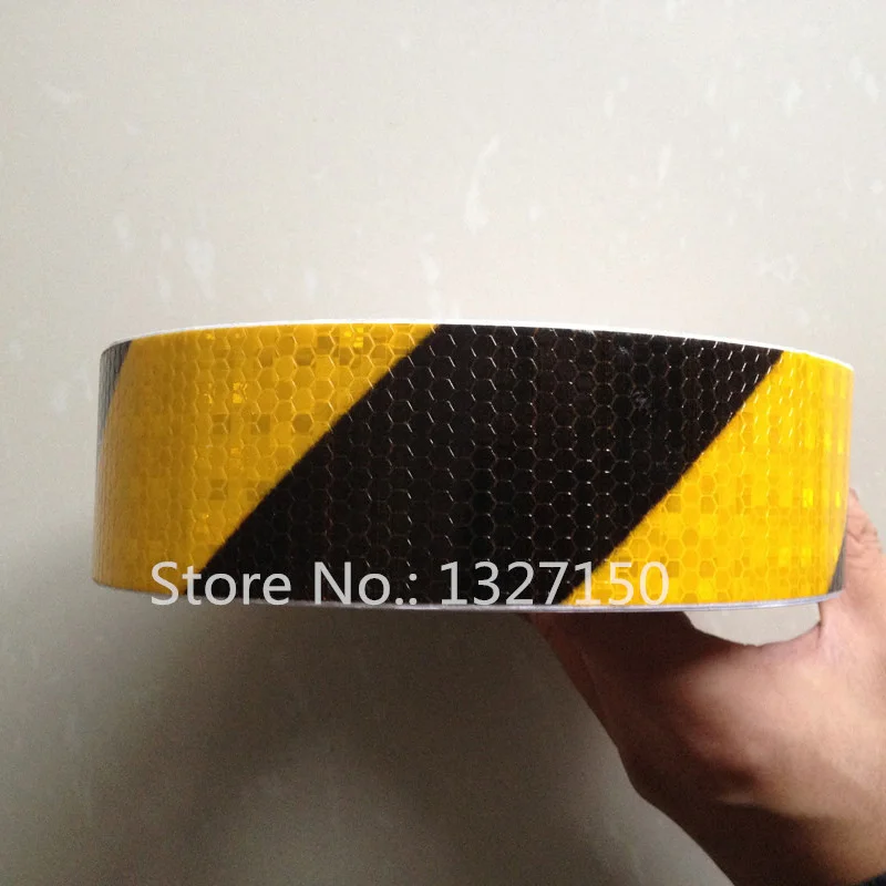 Black And Yellow Stripe Safety Reflective Warning Self Adhesive Tape ...