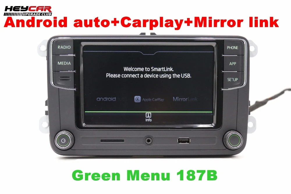 RCD510 RCD330 RCD330G Plus Radio Green Button light Carplay Android ...