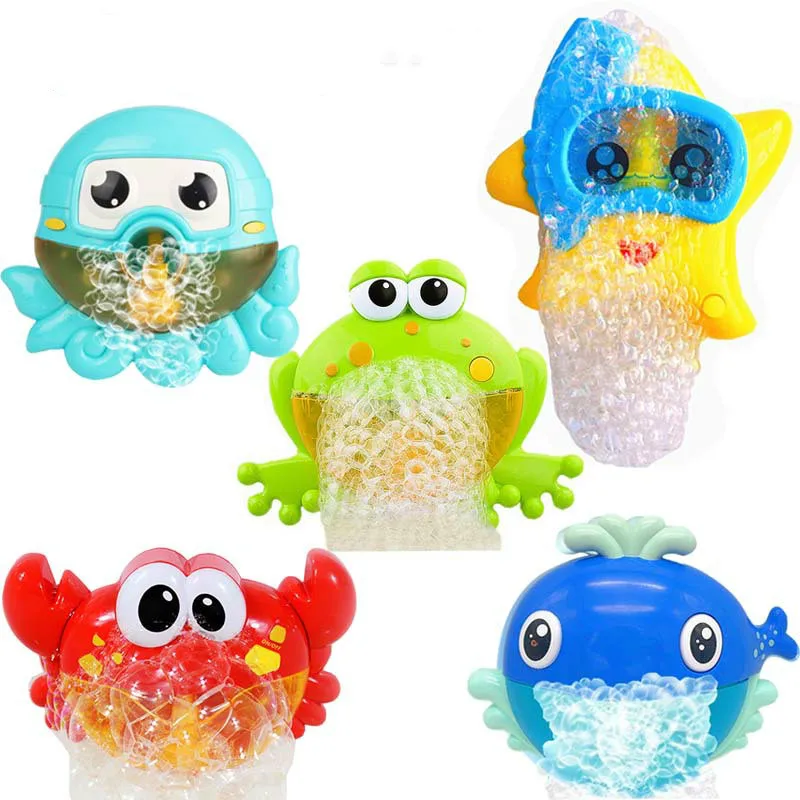 Outdoor Bubble Frog&crabs Baby Bath Toy Bubble Maker Swimming Bathtub ...