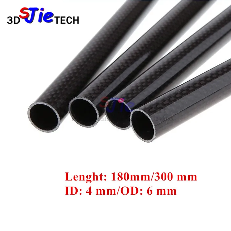 6pcs Reprap Delta Kossel 180/300mm 3k Carbon Tube Id 4mm Od 6mm Carbon ...