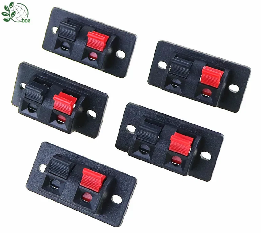 2019 Hot 5 Pcs 2 Positions Connector Terminal Push in Jack Spring Load ...