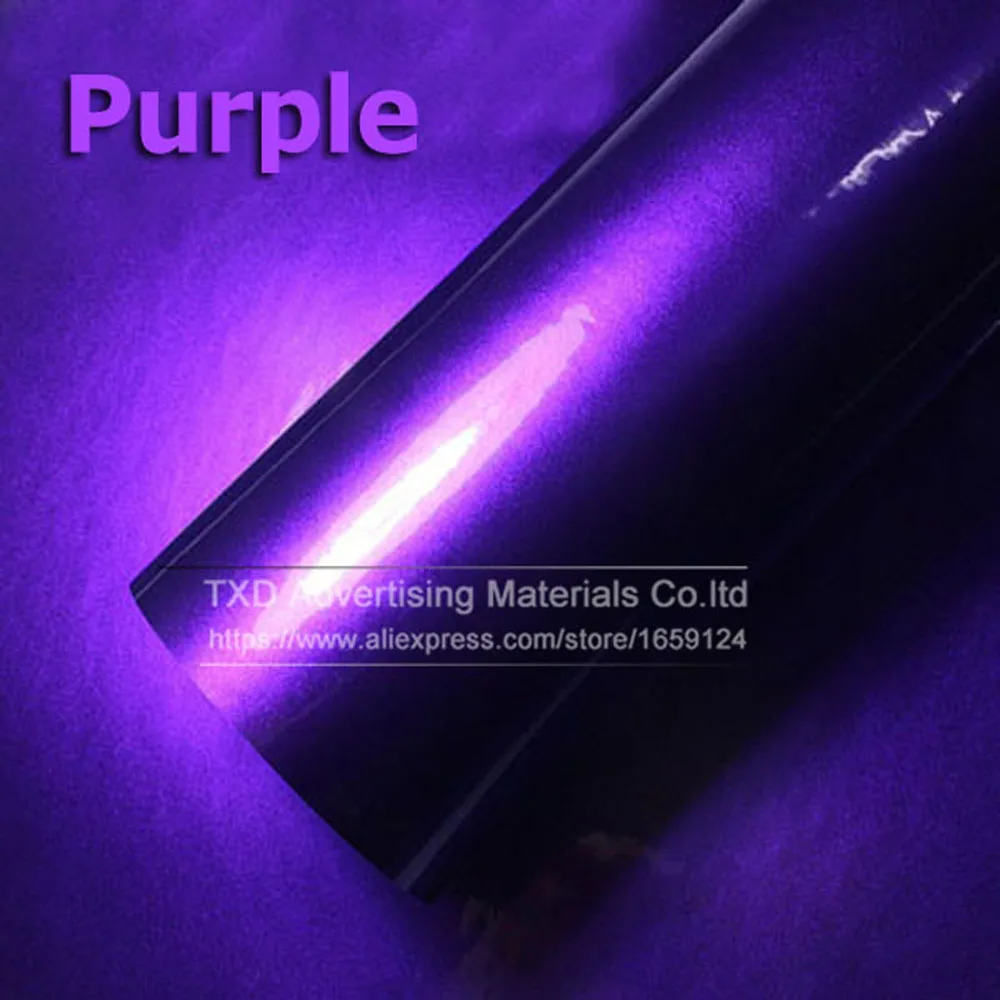 10/20/30/40/50/60cm Premium Purple Metallic Glossy Glitter Wrap Sticker ...