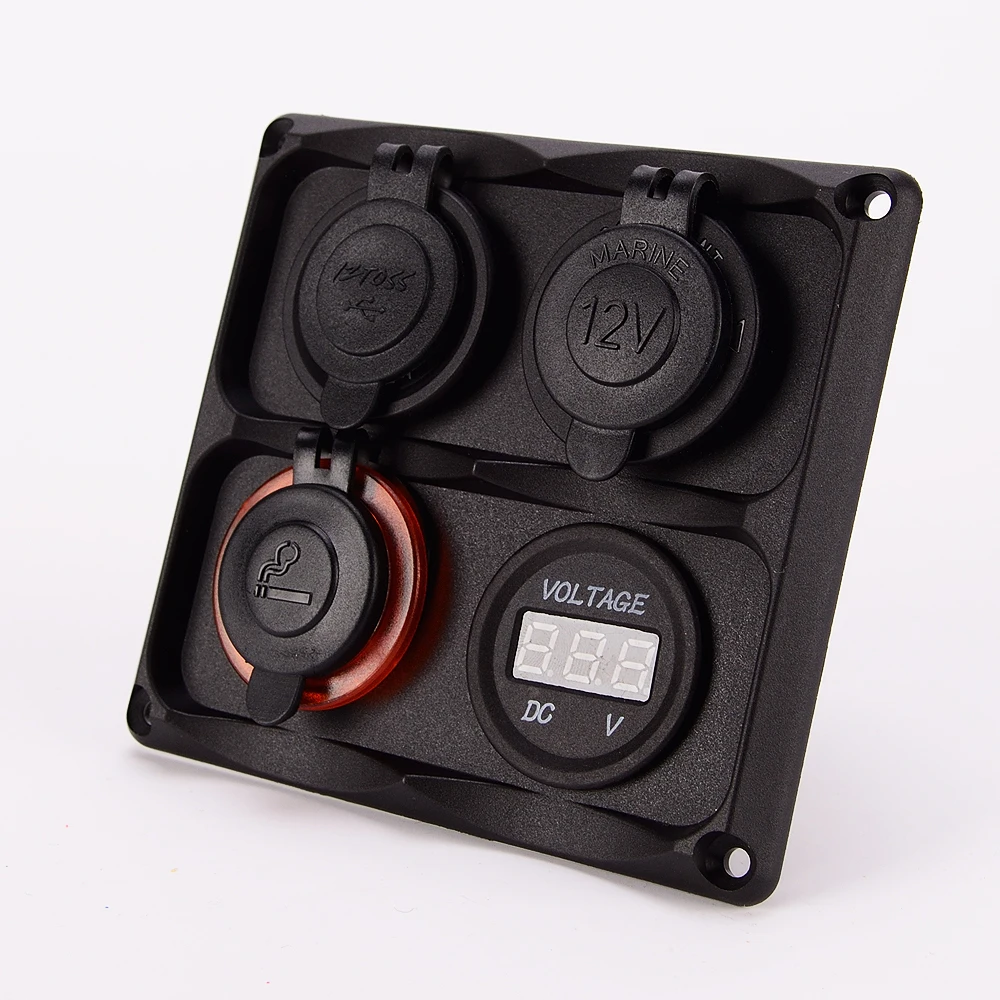 Dual Usb Socket Voltmeter Meter Power Socket Cigarette Lighter Socket