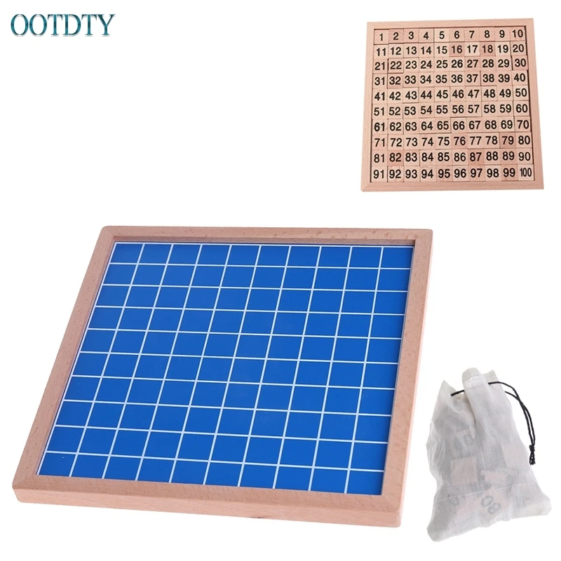 1 Set Wooden Montessori Hundred Board Math 1 To 100 Consecutive Numbers ...
