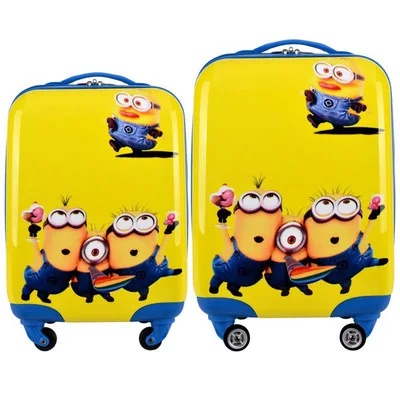 18 20 inch Children rolling minions luggage Trolley Cartoon Trolley Box ...