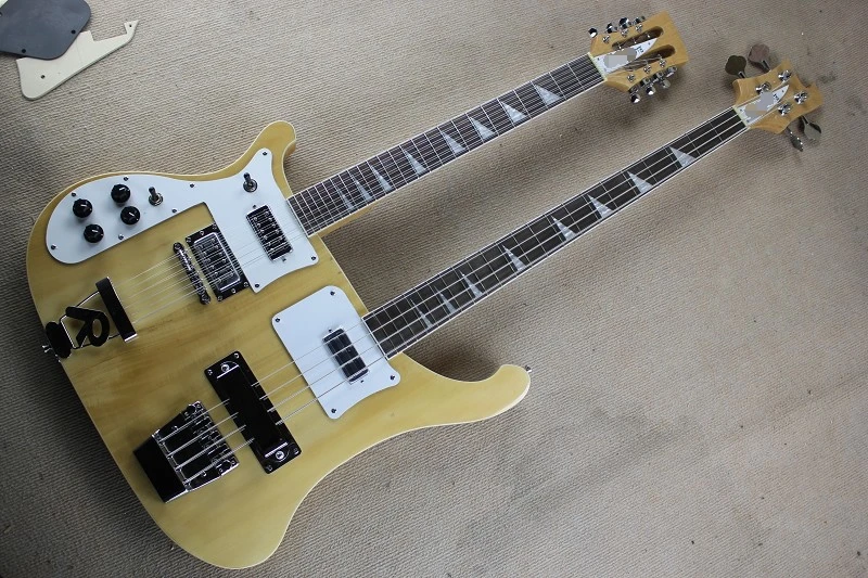 2016 popular factory custom double neck natural color 12 strings ...