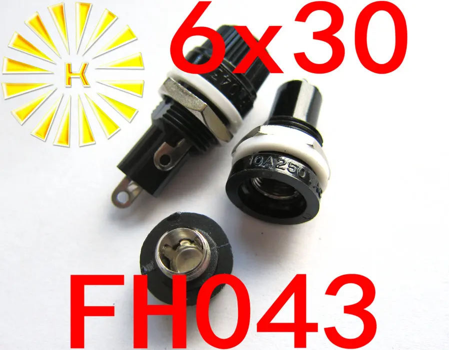 FH043 6*30mm 10A 250VAC Black Fuse Holder x 200pcs|holder jewelry ...