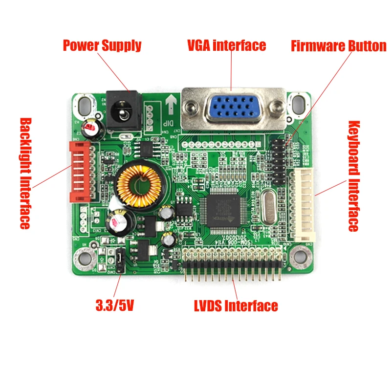 Universal 23 Firmwares VGA to LVDS Driver Controller Board DIY Kit for ...